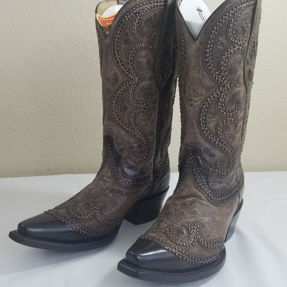Corral | Shoes | Boots Distressed Studded Overlay Cowgirl Boot | Poshmark
